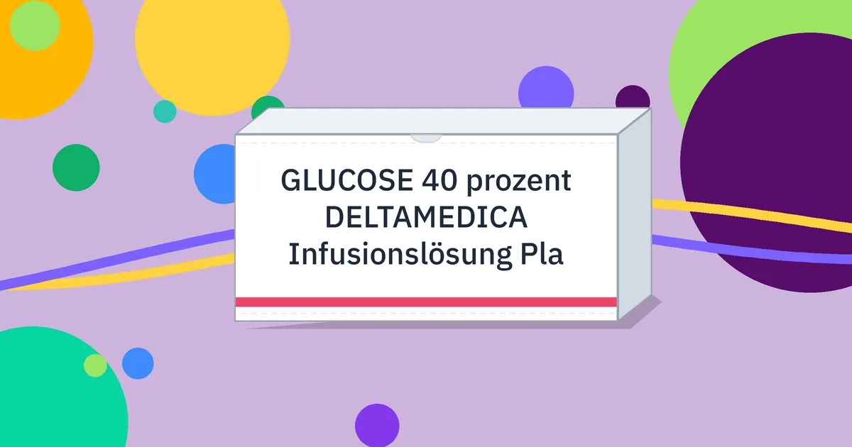 Symbolbild: Packung mit der Aufschrift GLUCOSE 40 prozent DELTAMEDICA Infusionslösung Pla (PZN 02349505) – Verfügbarkeit und Bezug in Apotheken in Frankfurt am Main