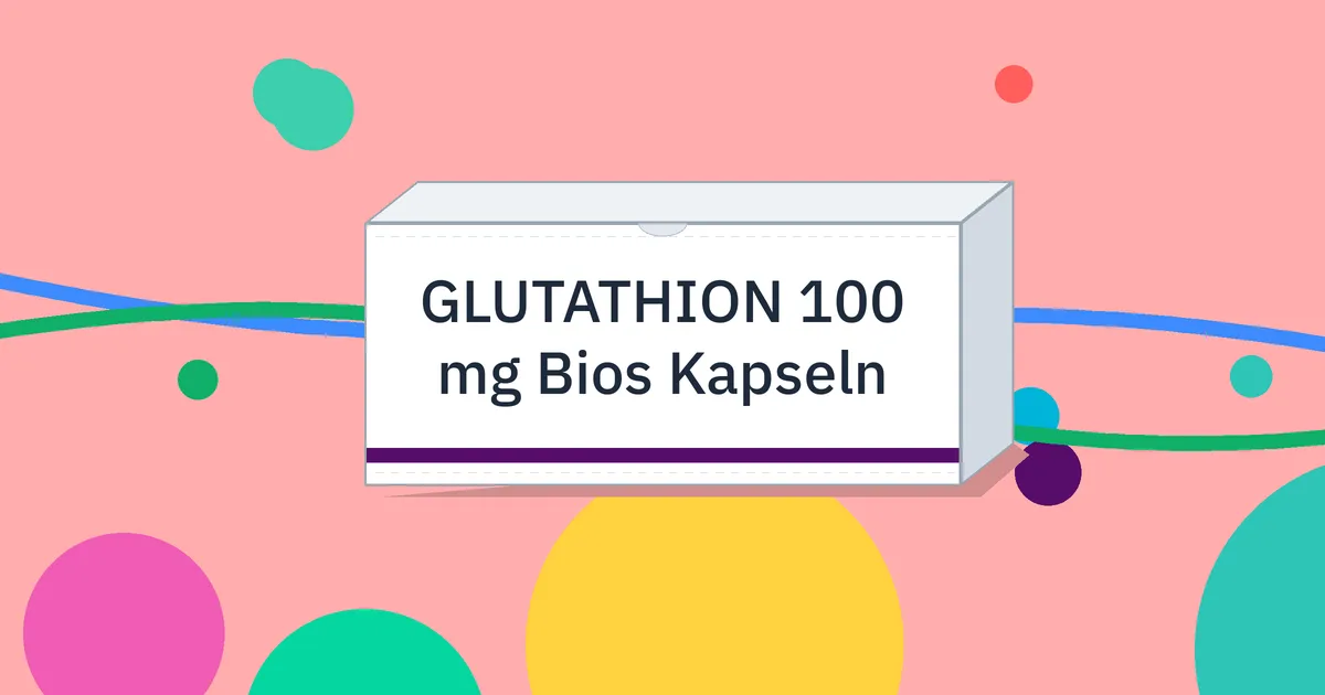 Symbolbild: Packung mit der Aufschrift GLUTATHION 100 mg Bios Kapseln (PZN 01104747) – Verfügbarkeit und Bezug in Apotheken in Frankfurt am Main