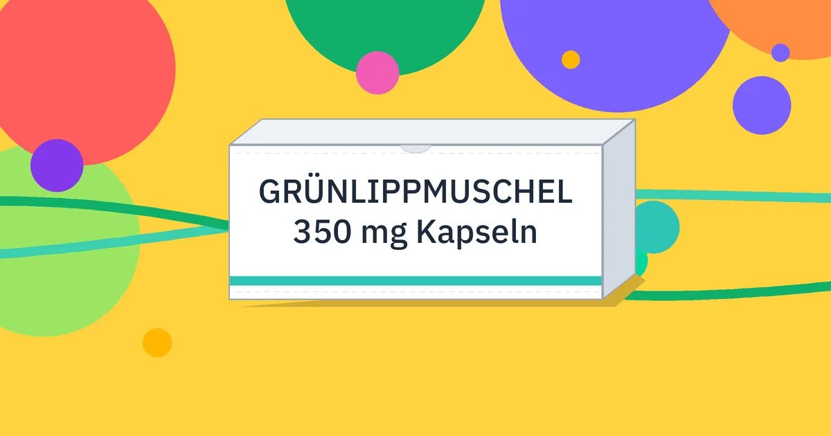 Symbolbild: Packung mit der Aufschrift GRÜNLIPPMUSCHEL 350 mg Kapseln (PZN 18665579) – Verfügbarkeit und Bezug in Apotheken in Frankfurt am Main