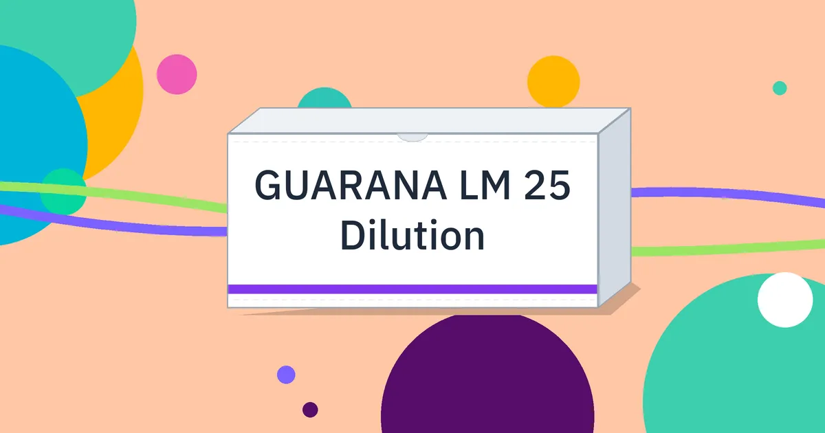 Symbolbild: Packung mit der Aufschrift GUARANA LM 25 Dilution (PZN 12883200) – Verfügbarkeit und Bezug in Apotheken in Frankfurt am Main