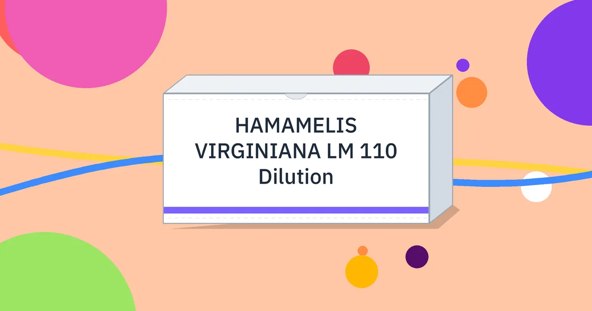 Symbolbild: Packung mit der Aufschrift HAMAMELIS VIRGINIANA LM 110 Dilution (PZN 12884702) – Verfügbarkeit und Bezug in Apotheken in Frankfurt am Main