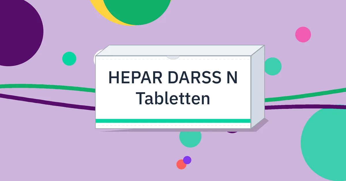 Symbolbild: Packung mit der Aufschrift HEPAR DARSS N Tabletten (PZN 10358777) – Verfügbarkeit und Bezug in Apotheken in Frankfurt am Main