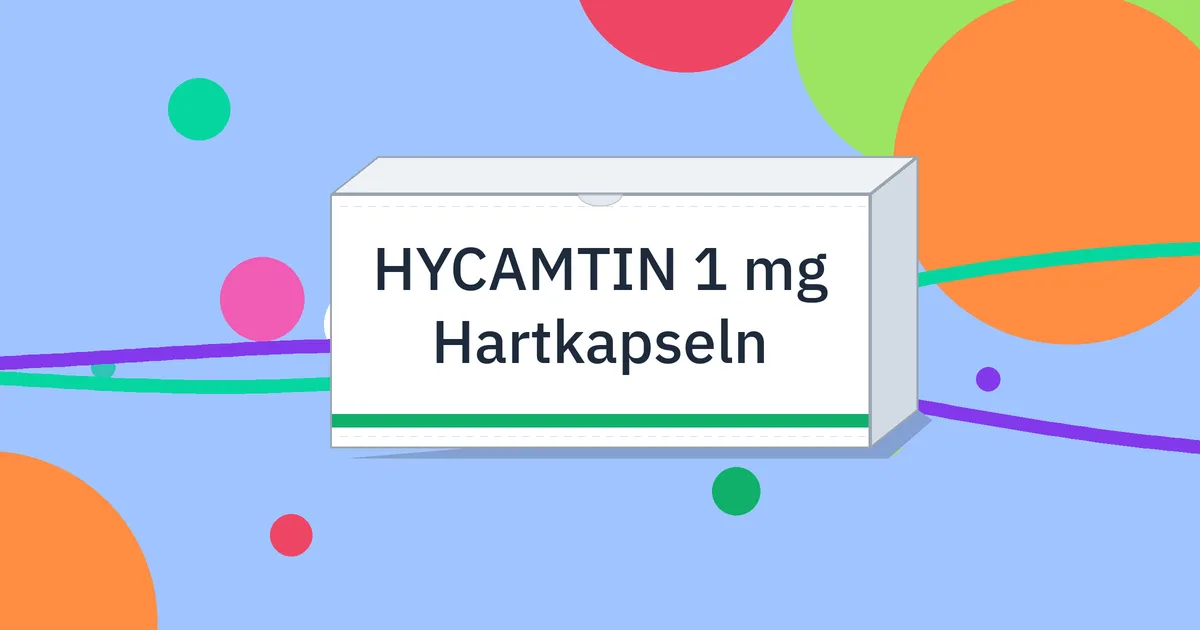 Symbolbild: Packung mit der Aufschrift HYCAMTIN 1 mg Hartkapseln (PZN 19771674) – Verfügbarkeit und Bezug in Apotheken in Frankfurt am Main