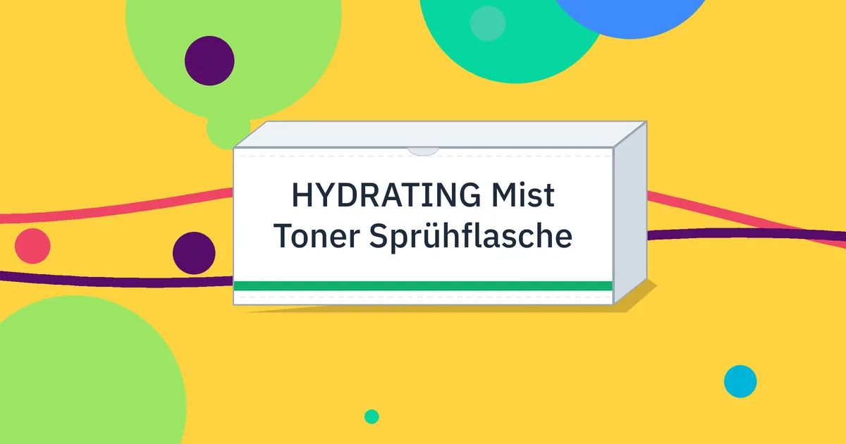 Symbolbild: Packung mit der Aufschrift HYDRATING Mist Toner Sprühflasche (PZN 18772921) – Verfügbarkeit und Bezug in Apotheken in Frankfurt am Main