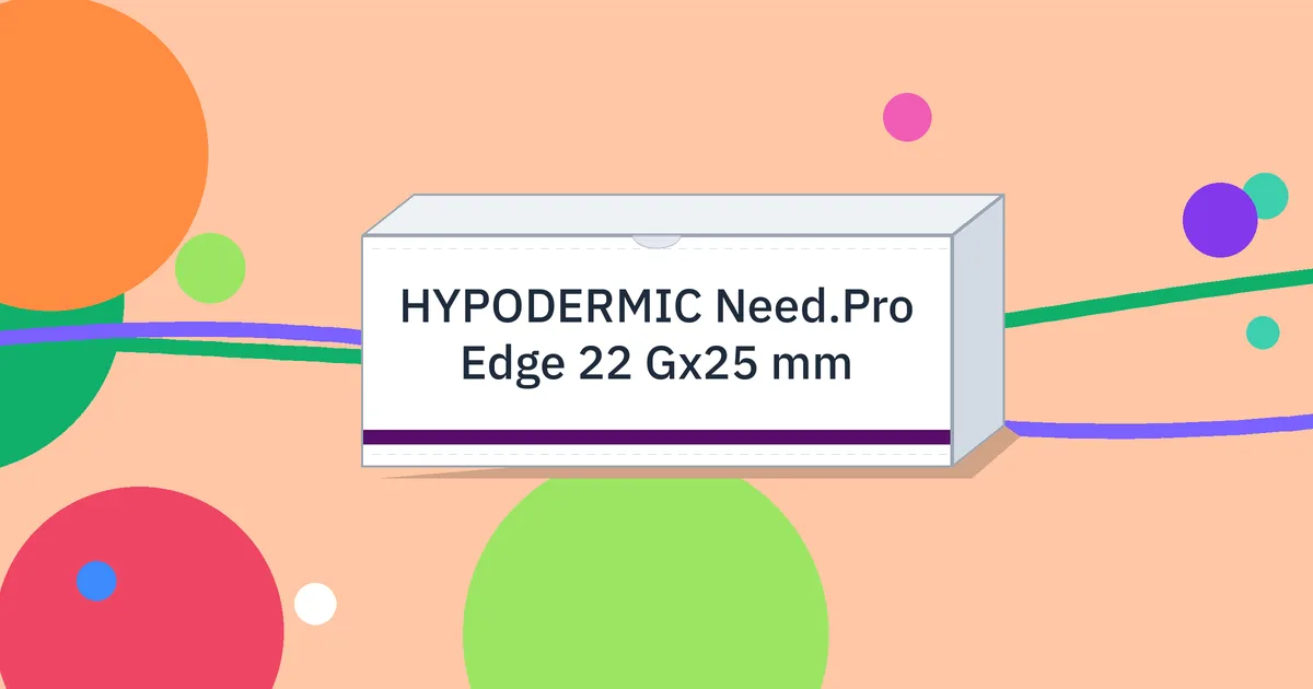 Symbolbild: Packung mit der Aufschrift HYPODERMIC Need.Pro Edge 22 Gx25 mm (PZN 06402952) – Verfügbarkeit und Bezug in Apotheken in Frankfurt am Main
