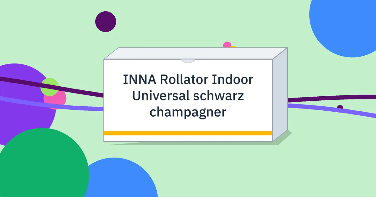 Symbolbild: Packung mit der Aufschrift INNA Rollator Indoor Universal schwarz champagner (PZN 20698758) – Verfügbarkeit und Bezug in Apotheken in Frankfurt am Main