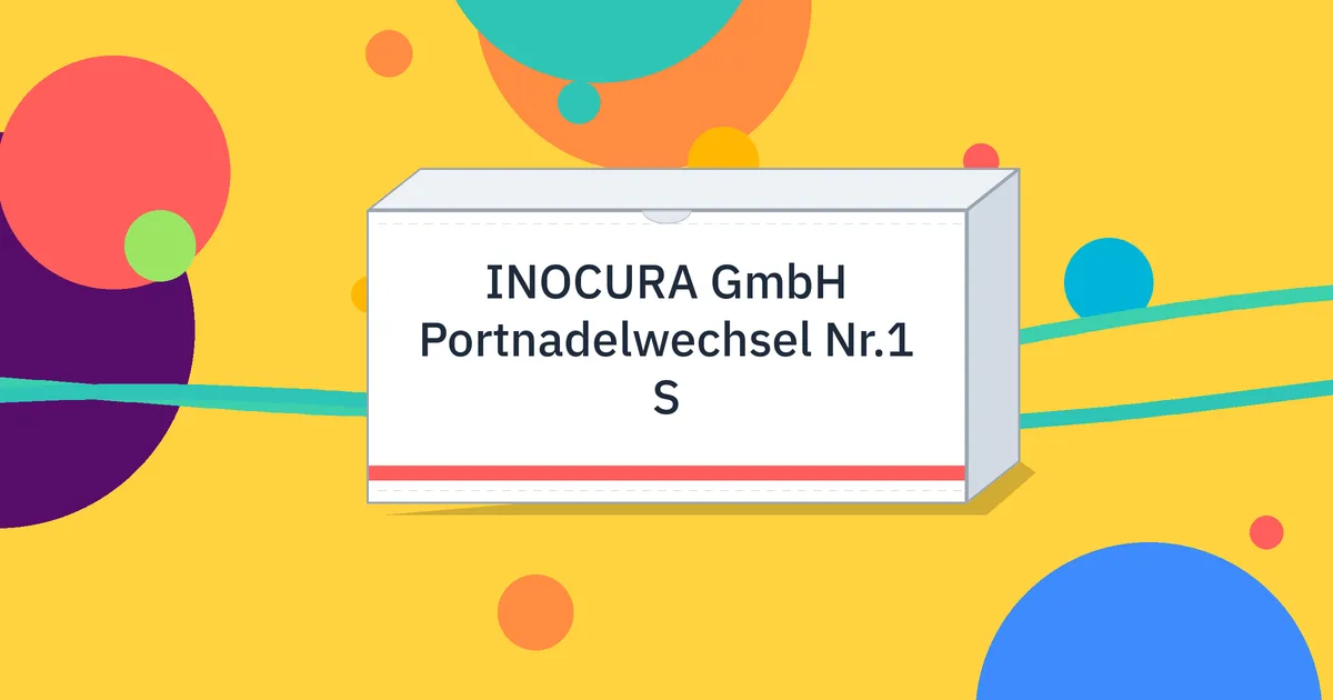 Symbolbild: Packung mit der Aufschrift INOCURA GmbH Portnadelwechsel Nr.1 S (PZN 11167097) – Verfügbarkeit und Bezug in Apotheken in Frankfurt am Main