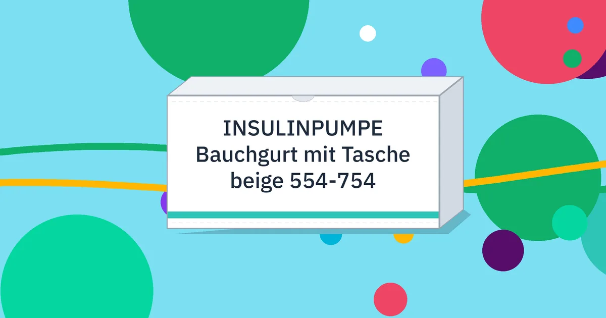 Symbolbild: Packung mit der Aufschrift INSULINPUMPE Bauchgurt mit Tasche beige 554-754 (PZN 10356198) – Verfügbarkeit und Bezug in Apotheken in Frankfurt am Main