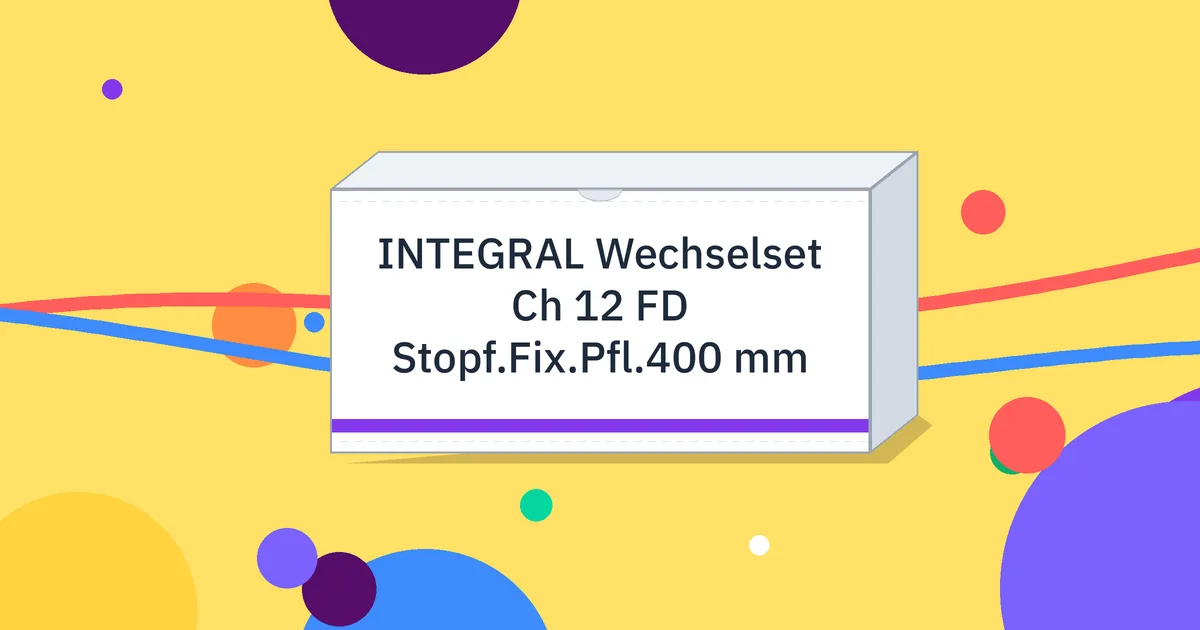 Symbolbild: Packung mit der Aufschrift INTEGRAL Wechselset Ch 12 FD Stopf.Fix.Pfl.400 mm (PZN 00793762) – Verfügbarkeit und Bezug in Apotheken in Frankfurt am Main