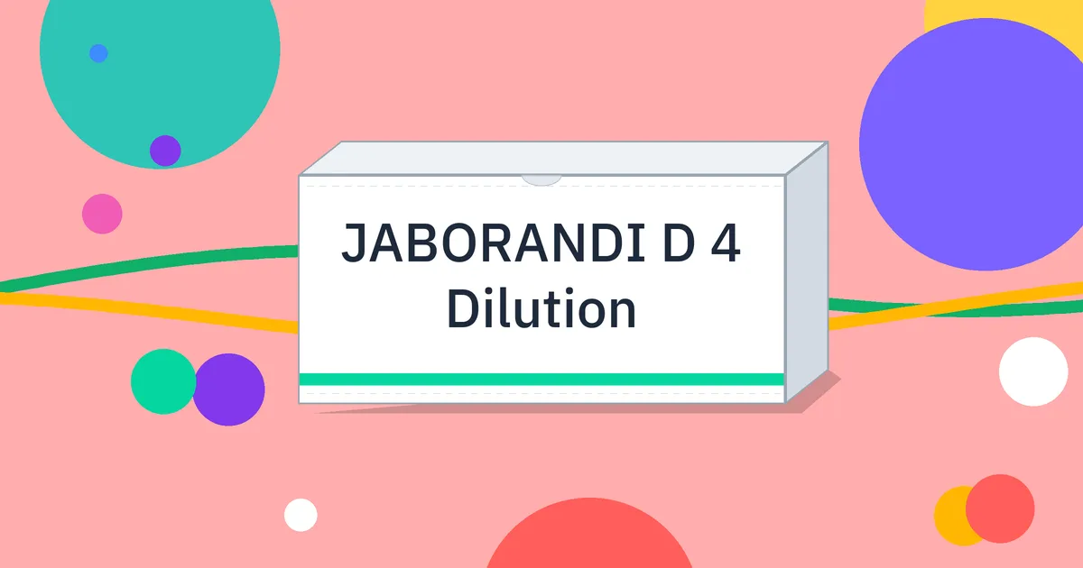 Symbolbild: Packung mit der Aufschrift JABORANDI D 4 Dilution (PZN 02615510) – Verfügbarkeit und Bezug in Apotheken in Frankfurt am Main