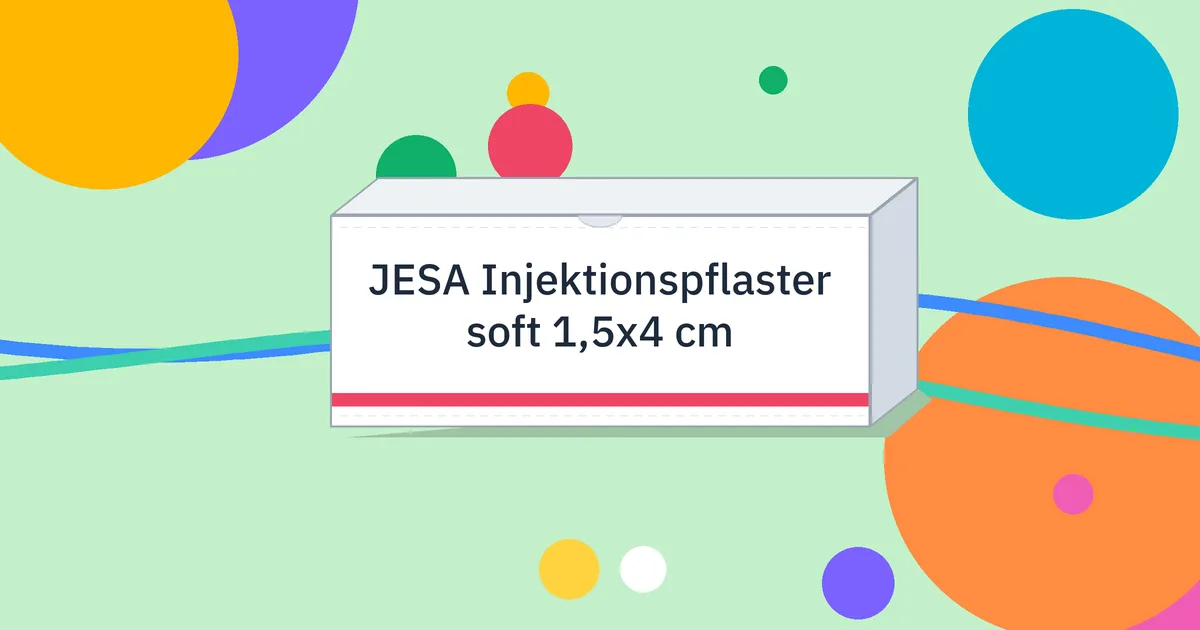 Symbolbild: Packung mit der Aufschrift JESA Injektionspflaster soft 1,5x4 cm (PZN 10940477) – Verfügbarkeit und Bezug in Apotheken in Frankfurt am Main