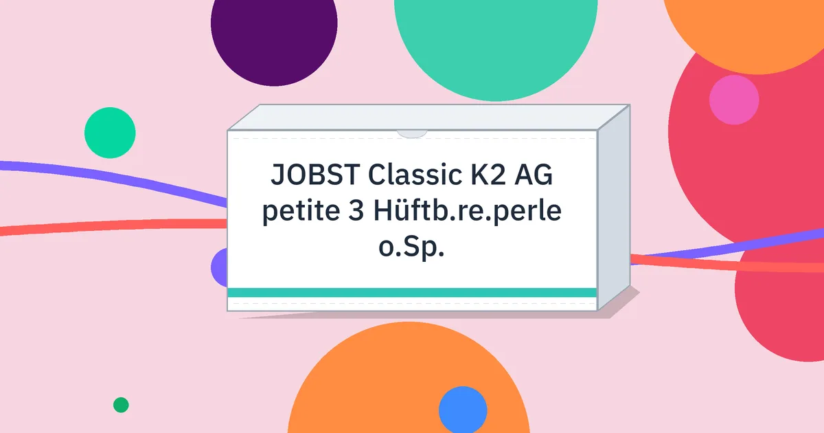 Symbolbild: Packung mit der Aufschrift JOBST Classic K2 AG petite 3 Hüftb.re.perle o.Sp. (PZN 13065662) – Verfügbarkeit und Bezug in Apotheken in Frankfurt am Main
