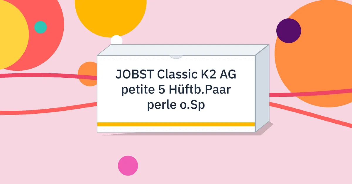 Symbolbild: Packung mit der Aufschrift JOBST Classic K2 AG petite 5 Hüftb.Paar perle o.Sp (PZN 13065082) – Verfügbarkeit und Bezug in Apotheken in Frankfurt am Main