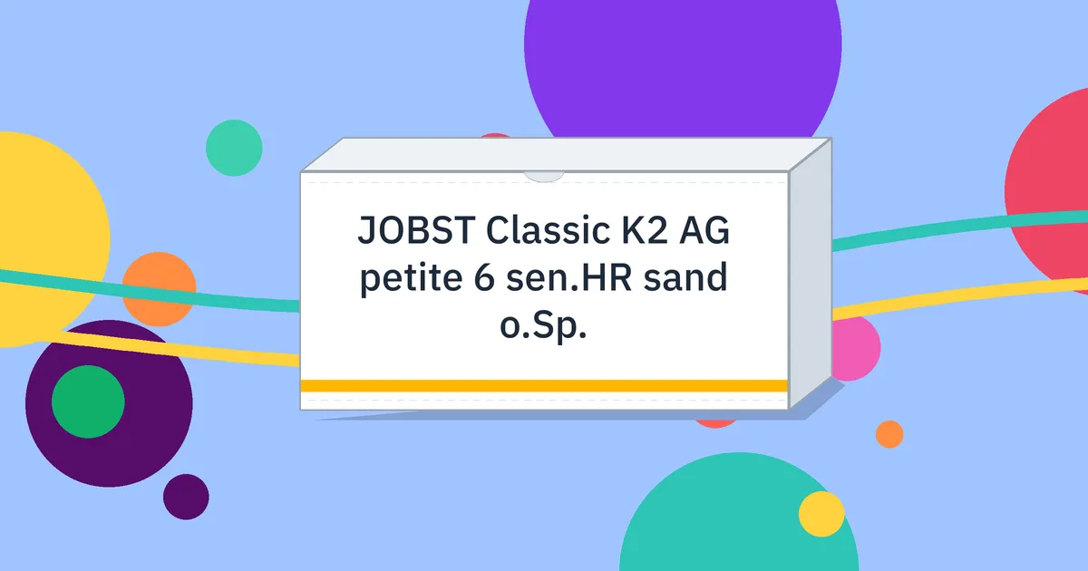 Symbolbild: Packung mit der Aufschrift JOBST Classic K2 AG petite 6 sen.HR sand o.Sp. (PZN 17961376) – Verfügbarkeit und Bezug in Apotheken in Frankfurt am Main