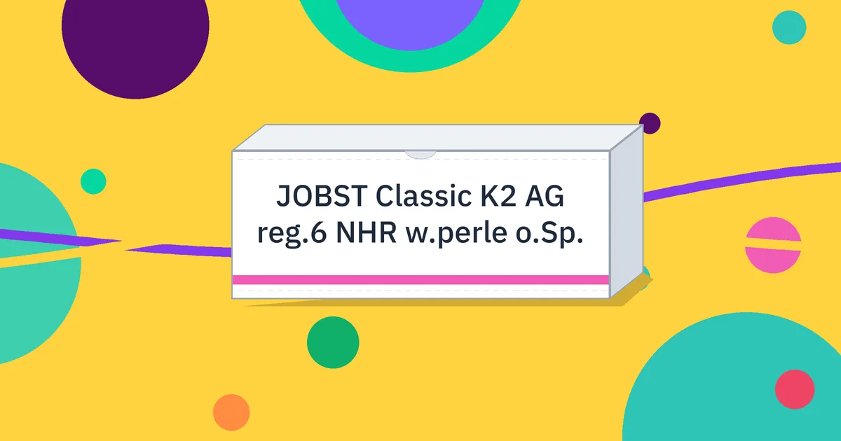 Symbolbild: Packung mit der Aufschrift JOBST Classic K2 AG reg.6 NHR w.perle o.Sp. (PZN 11272032) – Verfügbarkeit und Bezug in Apotheken in Frankfurt am Main