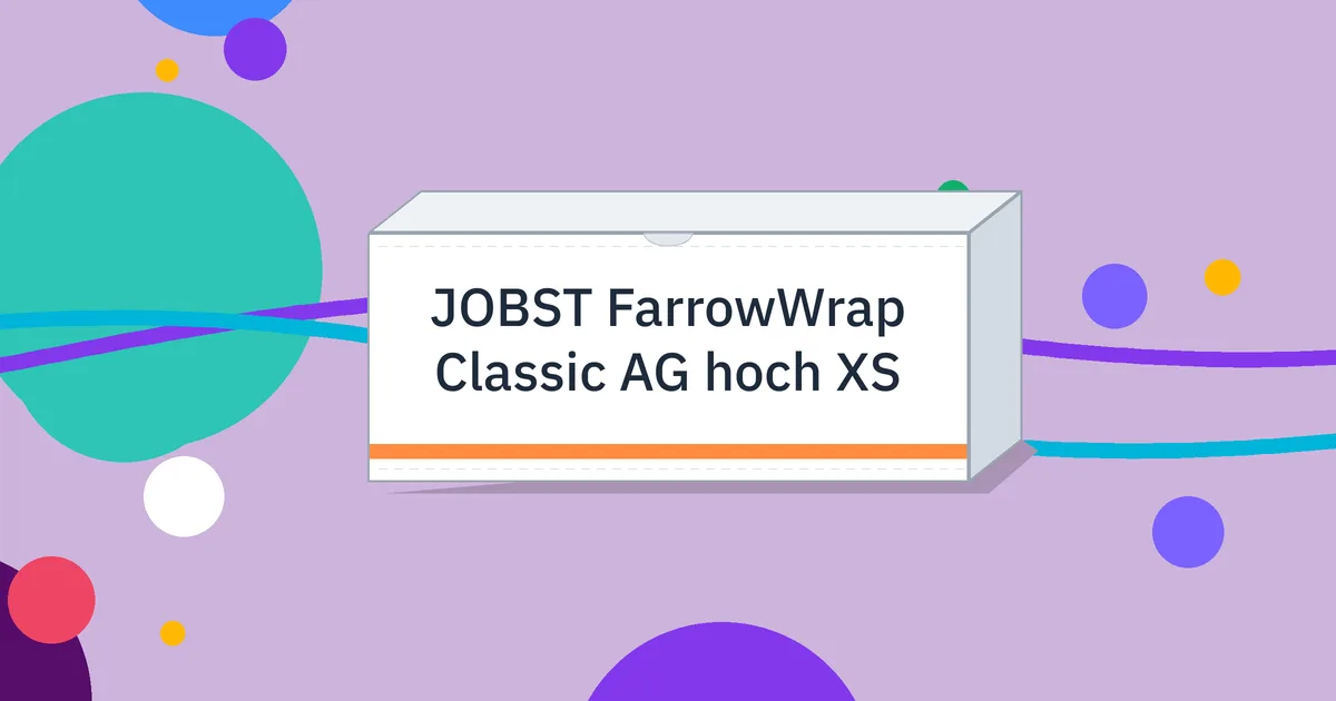 Symbolbild: Packung mit der Aufschrift JOBST FarrowWrap Classic AG hoch XS (PZN 13869739) – Verfügbarkeit und Bezug in Apotheken in Frankfurt am Main