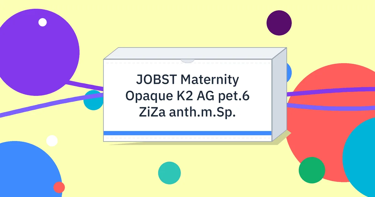 Symbolbild: Packung mit der Aufschrift JOBST Maternity Opaque K2 AG pet.6 ZiZa anth.m.Sp. (PZN 15856178) – Verfügbarkeit und Bezug in Apotheken in Frankfurt am Main