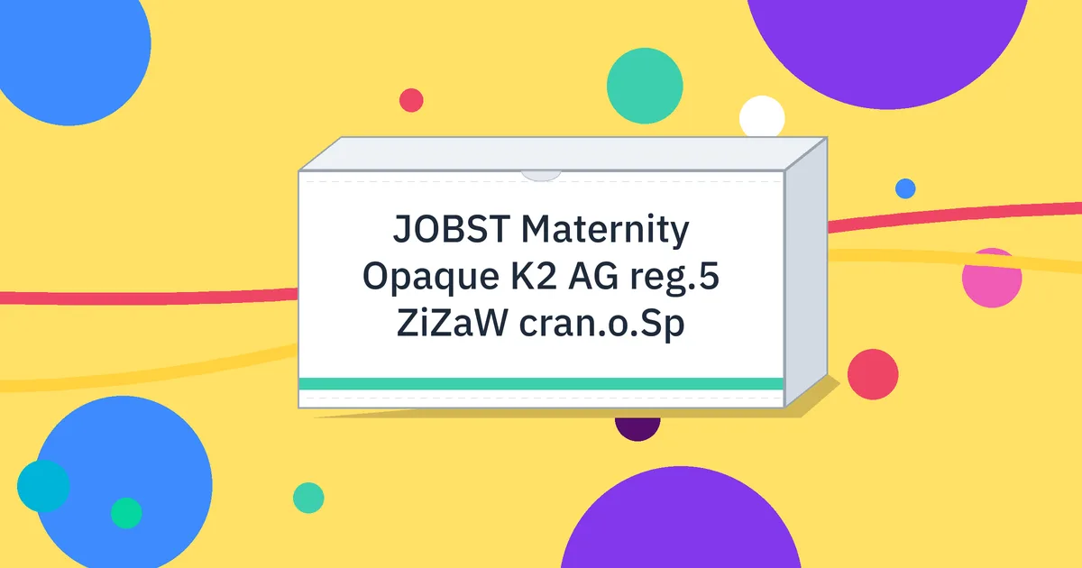Symbolbild: Packung mit der Aufschrift JOBST Maternity Opaque K2 AG reg.5 ZiZaW cran.o.Sp (PZN 15858272) – Verfügbarkeit und Bezug in Apotheken in Frankfurt am Main