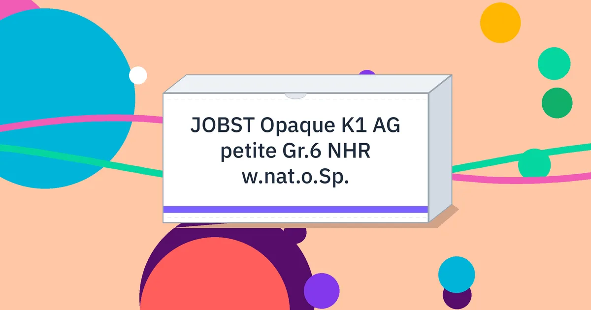Symbolbild: Packung mit der Aufschrift JOBST Opaque K1 AG petite Gr.6 NHR w.nat.o.Sp. (PZN 13088611) – Verfügbarkeit und Bezug in Apotheken in Frankfurt am Main