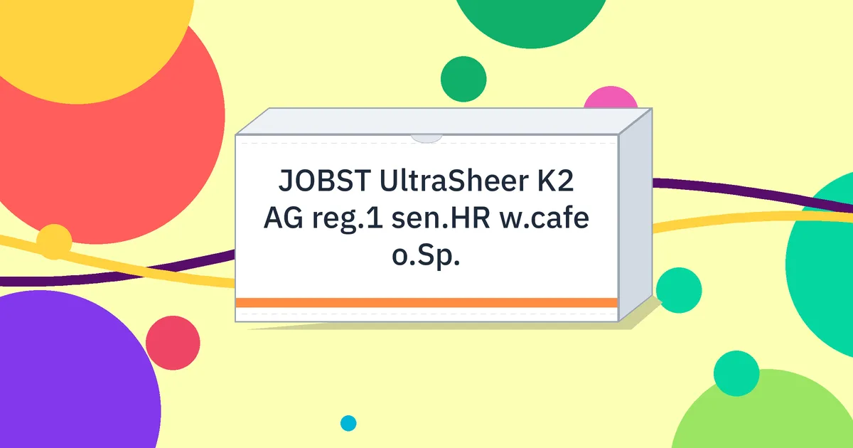 Symbolbild: Packung mit der Aufschrift JOBST UltraSheer K2 AG reg.1 sen.HR w.cafe o.Sp. (PZN 13146509) – Verfügbarkeit und Bezug in Apotheken in Frankfurt am Main