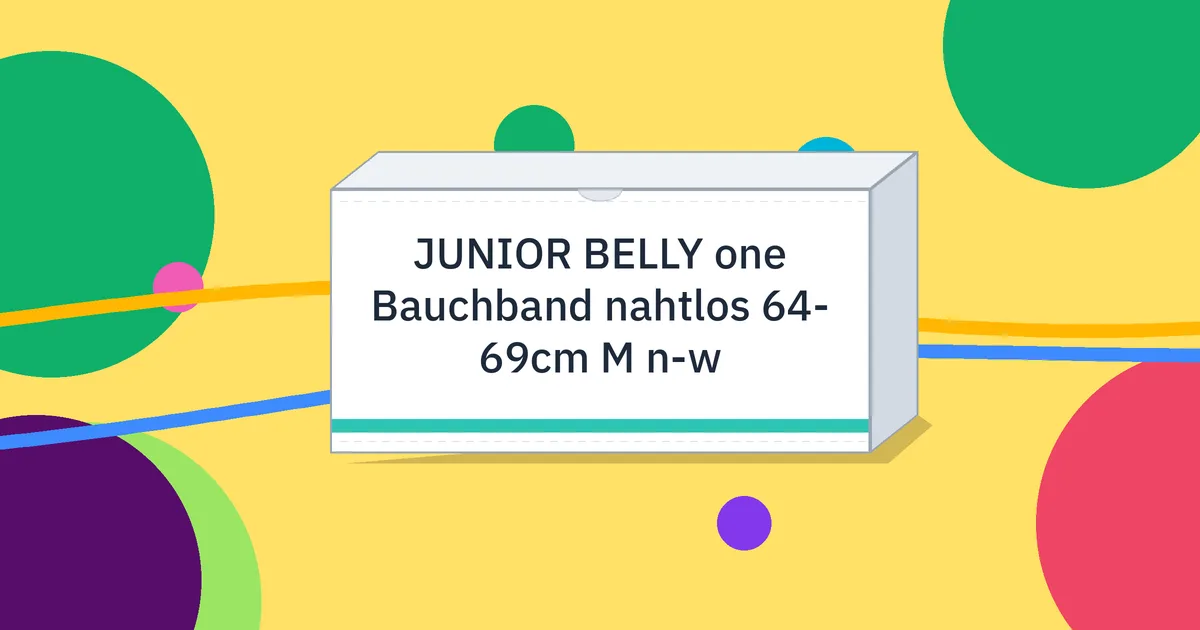 Symbolbild: Packung mit der Aufschrift JUNIOR BELLY one Bauchband nahtlos 64-69cm M n-w (PZN 12421801) – Verfügbarkeit und Bezug in Apotheken in Frankfurt am Main