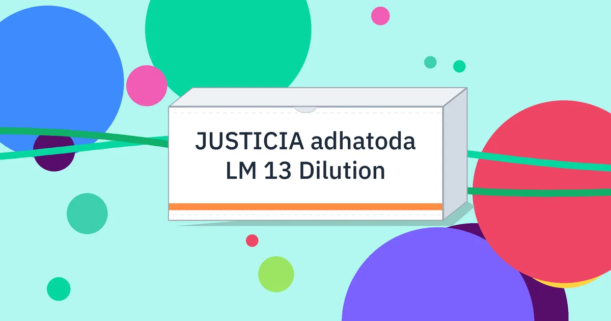 Symbolbild: Packung mit der Aufschrift JUSTICIA adhatoda LM 13 Dilution (PZN 13565560) – Verfügbarkeit und Bezug in Apotheken in Frankfurt am Main