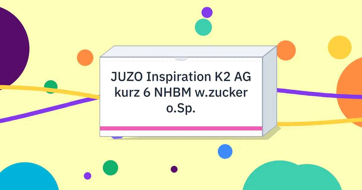 Symbolbild: Packung mit der Aufschrift JUZO Inspiration K2 AG kurz 6 NHBM w.zucker o.Sp. (PZN 14950774) – Verfügbarkeit und Bezug in Apotheken in Frankfurt am Main