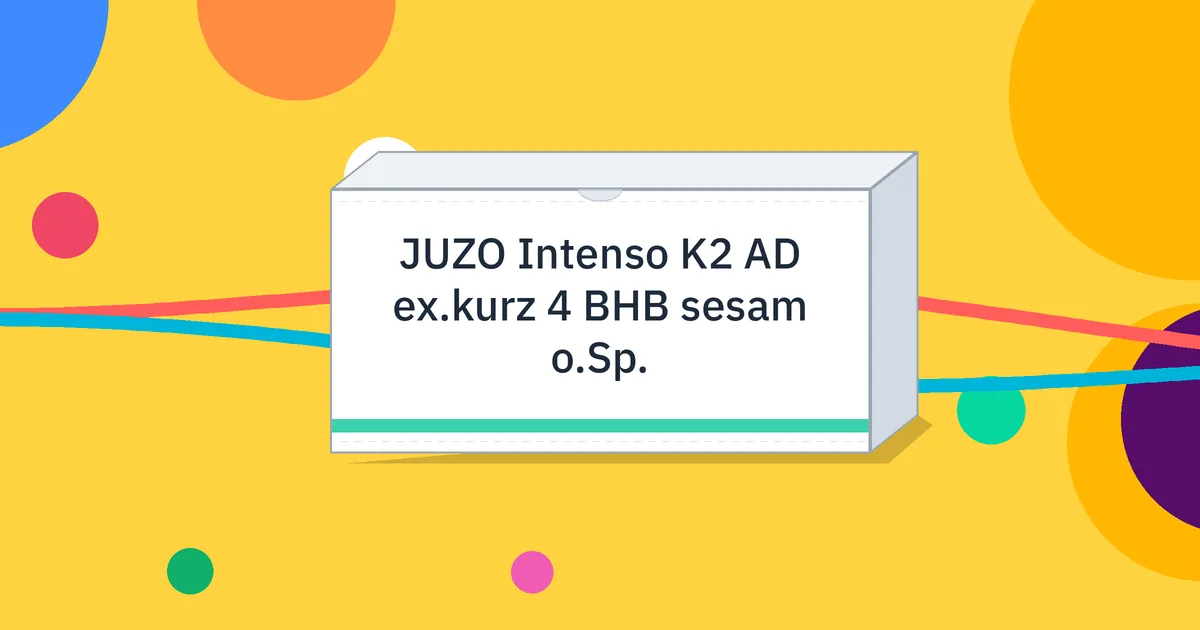 Symbolbild: Packung mit der Aufschrift JUZO Intenso K2 AD ex.kurz 4 BHB sesam o.Sp. (PZN 18625628) – Verfügbarkeit und Bezug in Apotheken in Frankfurt am Main