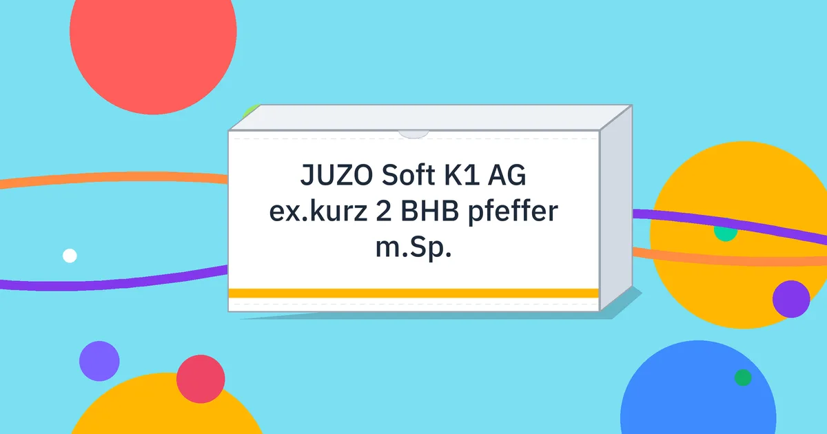 Symbolbild: Packung mit der Aufschrift JUZO Soft K1 AG ex.kurz 2 BHB pfeffer m.Sp. (PZN 14823314) – Verfügbarkeit und Bezug in Apotheken in Frankfurt am Main