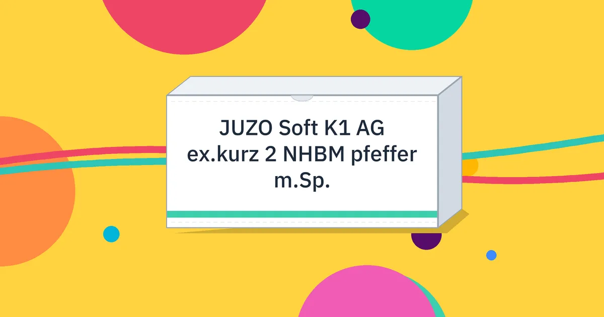 Symbolbild: Packung mit der Aufschrift JUZO Soft K1 AG ex.kurz 2 NHBM pfeffer m.Sp. (PZN 15017176) – Verfügbarkeit und Bezug in Apotheken in Frankfurt am Main
