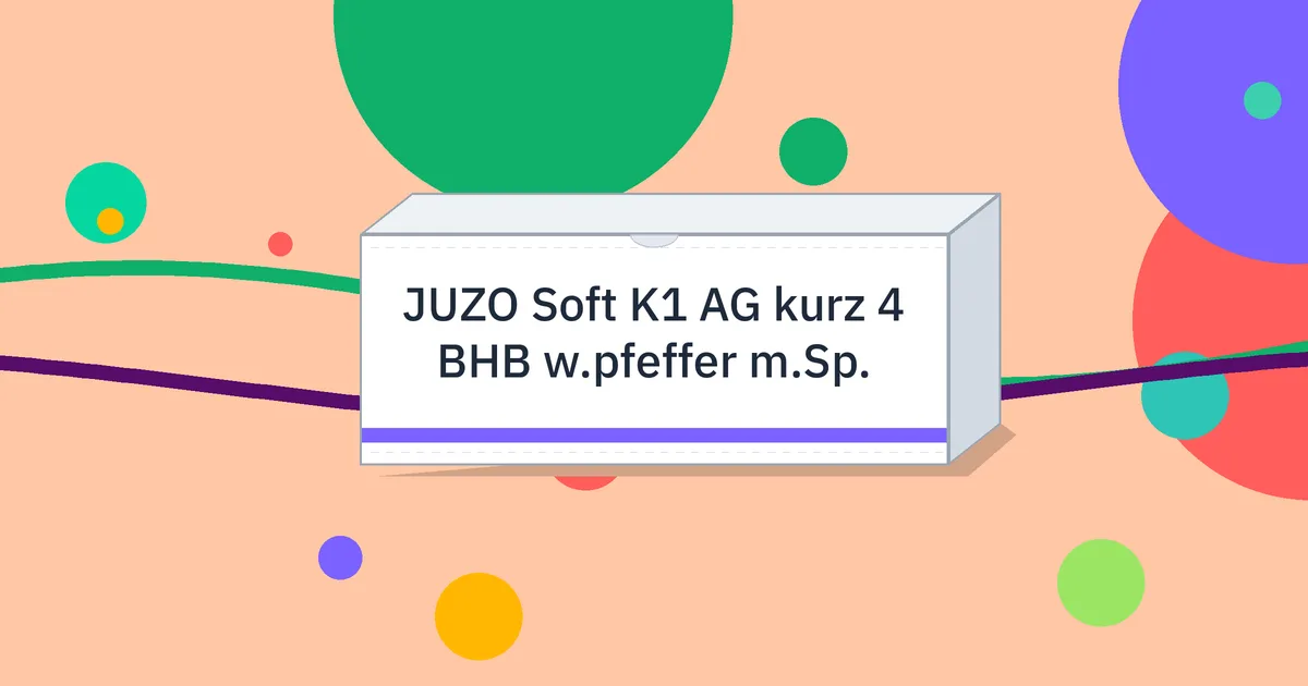 Symbolbild: Packung mit der Aufschrift JUZO Soft K1 AG kurz 4 BHB w.pfeffer m.Sp. (PZN 14837925) – Verfügbarkeit und Bezug in Apotheken in Frankfurt am Main