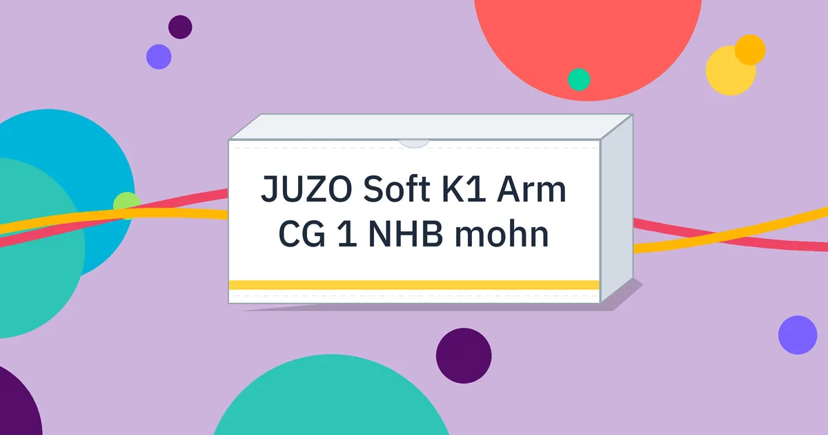 Symbolbild: Packung mit der Aufschrift JUZO Soft K1 Arm CG 1 NHB mohn (PZN 15507265) – Verfügbarkeit und Bezug in Apotheken in Frankfurt am Main