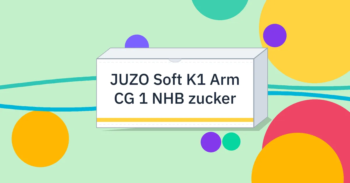 Symbolbild: Packung mit der Aufschrift JUZO Soft K1 Arm CG 1 NHB zucker (PZN 15506805) – Verfügbarkeit und Bezug in Apotheken in Frankfurt am Main