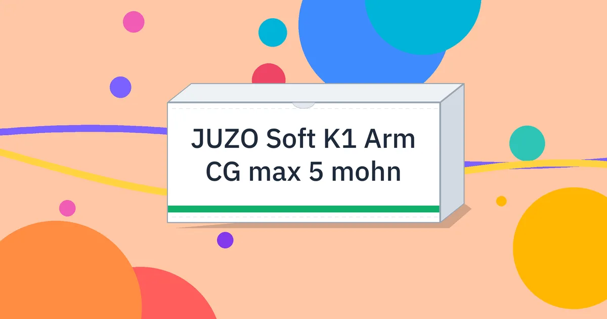 Symbolbild: Packung mit der Aufschrift JUZO Soft K1 Arm CG max 5 mohn (PZN 15510480) – Verfügbarkeit und Bezug in Apotheken in Frankfurt am Main