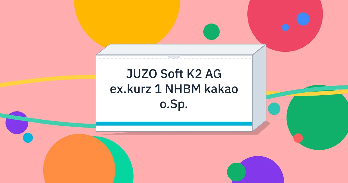 Symbolbild: Packung mit der Aufschrift JUZO Soft K2 AG ex.kurz 1 NHBM kakao o.Sp. (PZN 15001985) – Verfügbarkeit und Bezug in Apotheken in Frankfurt am Main