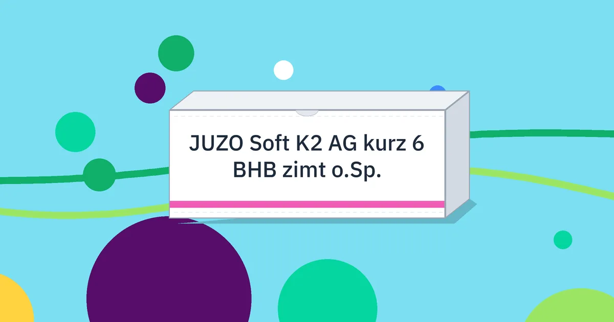 Symbolbild: Packung mit der Aufschrift JUZO Soft K2 AG kurz 6 BHB zimt o.Sp. (PZN 14826755) – Verfügbarkeit und Bezug in Apotheken in Frankfurt am Main