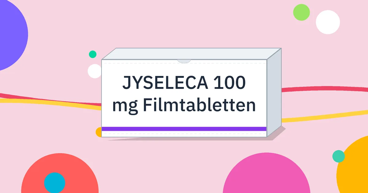 Symbolbild: Packung mit der Aufschrift JYSELECA 100 mg Filmtabletten (PZN 17879083) – Verfügbarkeit und Bezug in Apotheken in Frankfurt am Main
