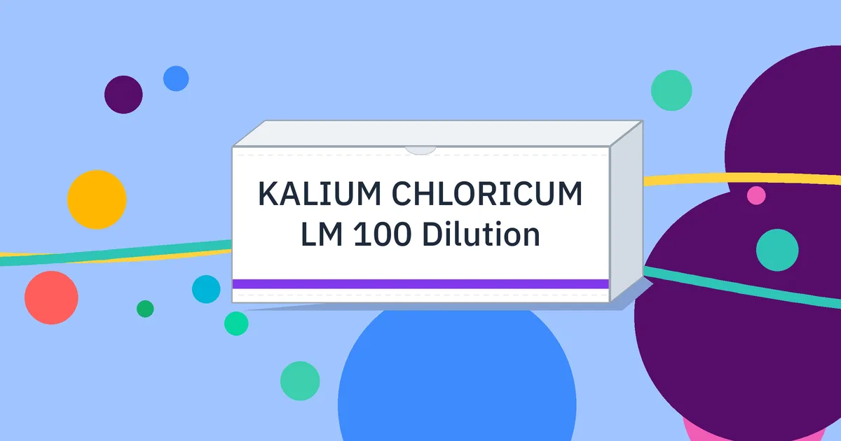 Symbolbild: Packung mit der Aufschrift KALIUM CHLORICUM LM 100 Dilution (PZN 12919010) – Verfügbarkeit und Bezug in Apotheken in Frankfurt am Main