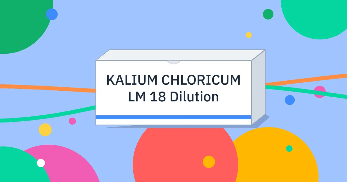 Symbolbild: Packung mit der Aufschrift KALIUM CHLORICUM LM 18 Dilution (PZN 12918803) – Verfügbarkeit und Bezug in Apotheken in Frankfurt am Main