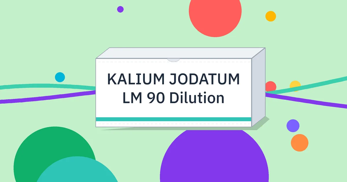 Symbolbild: Packung mit der Aufschrift KALIUM JODATUM LM 90 Dilution (PZN 12922667) – Verfügbarkeit und Bezug in Apotheken in Frankfurt am Main