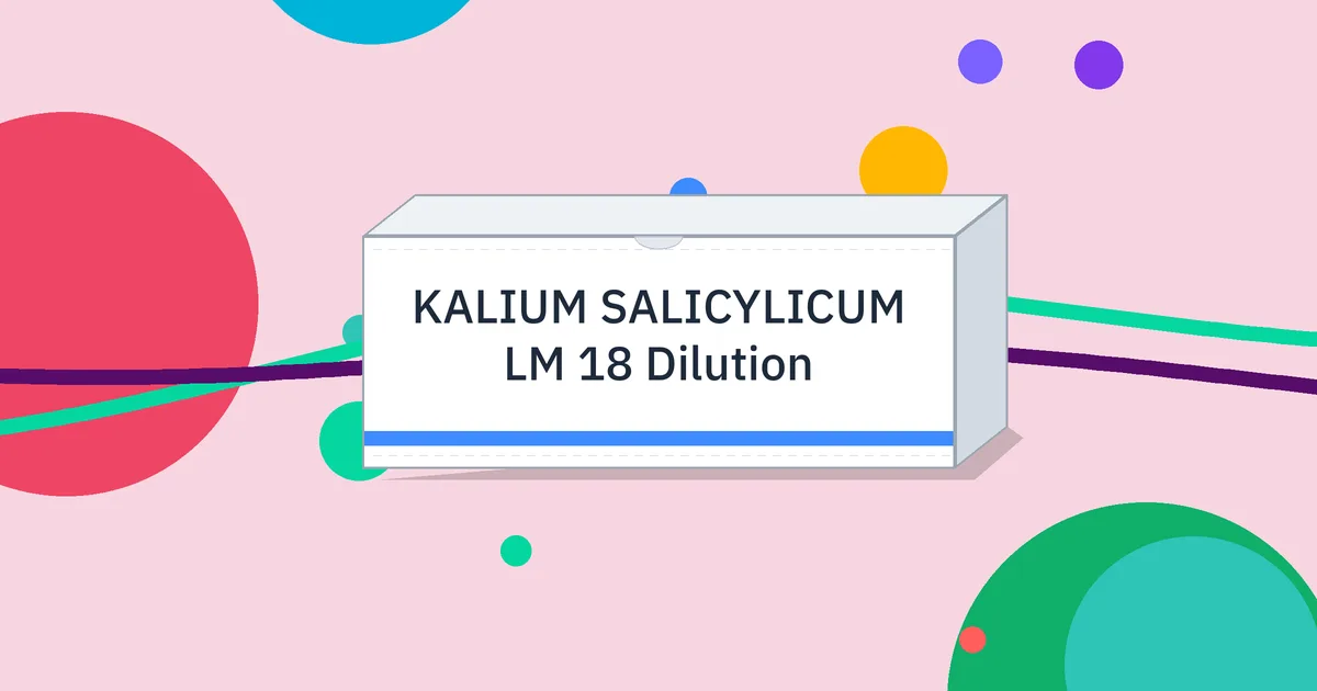 Symbolbild: Packung mit der Aufschrift KALIUM SALICYLICUM LM 18 Dilution (PZN 12925507) – Verfügbarkeit und Bezug in Apotheken in Frankfurt am Main