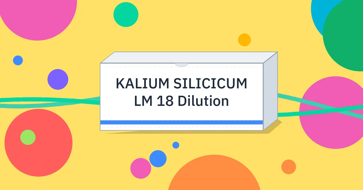 Symbolbild: Packung mit der Aufschrift KALIUM SILICICUM LM 18 Dilution (PZN 12925950) – Verfügbarkeit und Bezug in Apotheken in Frankfurt am Main