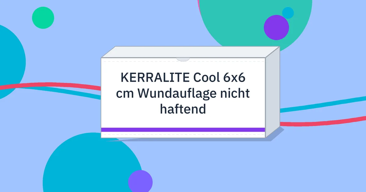 Symbolbild: Packung mit der Aufschrift KERRALITE Cool 6x6 cm Wundauflage nicht haftend (PZN 11140454) – Verfügbarkeit und Bezug in Apotheken in Frankfurt am Main