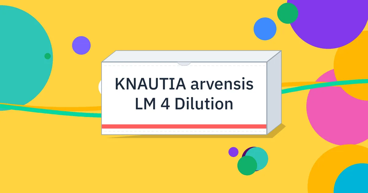 Symbolbild: Packung mit der Aufschrift KNAUTIA arvensis LM 4 Dilution (PZN 13518879) – Verfügbarkeit und Bezug in Apotheken in Frankfurt am Main