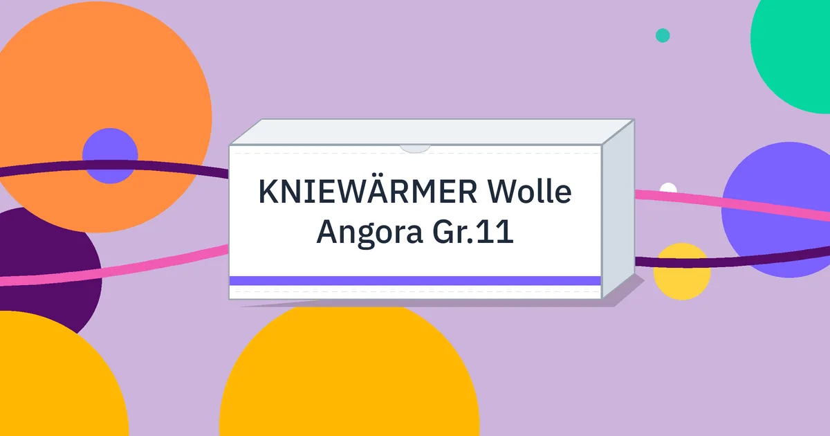 Symbolbild: Packung mit der Aufschrift KNIEWÄRMER Wolle Angora Gr.11 (PZN 02008721) – Verfügbarkeit und Bezug in Apotheken in Frankfurt am Main