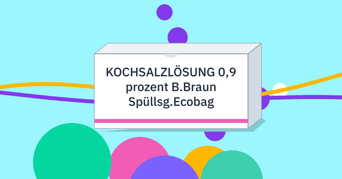 Symbolbild: Packung mit der Aufschrift KOCHSALZLÖSUNG 0,9 prozent B.Braun Spüllsg.Ecobag (PZN 08473643) – Verfügbarkeit und Bezug in Apotheken in Frankfurt am Main