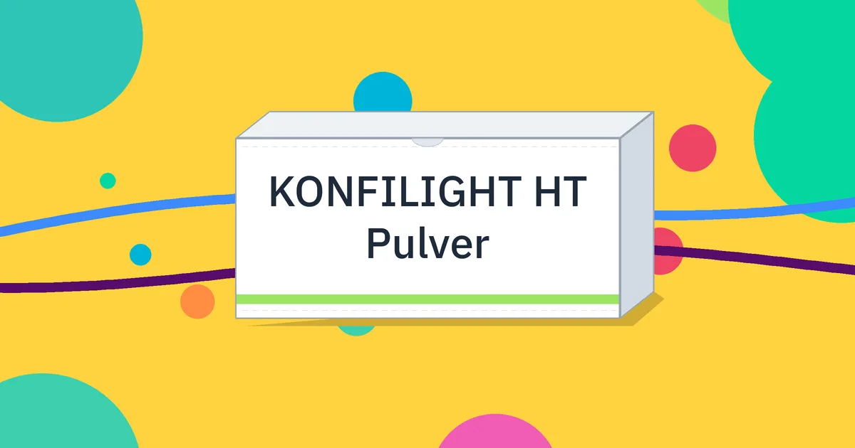 Symbolbild: Packung mit der Aufschrift KONFILIGHT HT Pulver (PZN 01397465) – Verfügbarkeit und Bezug in Apotheken in Frankfurt am Main