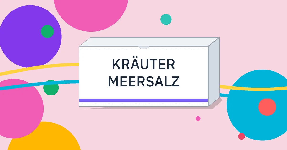 Symbolbild: Packung mit der Aufschrift KRÄUTER MEERSALZ (PZN 05359326) – Verfügbarkeit und Bezug in Apotheken in Frankfurt am Main