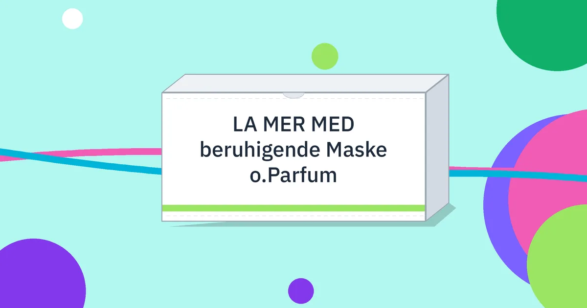 Symbolbild: Packung mit der Aufschrift LA MER MED beruhigende Maske o.Parfum (PZN 18066471) – Verfügbarkeit und Bezug in Apotheken in Frankfurt am Main