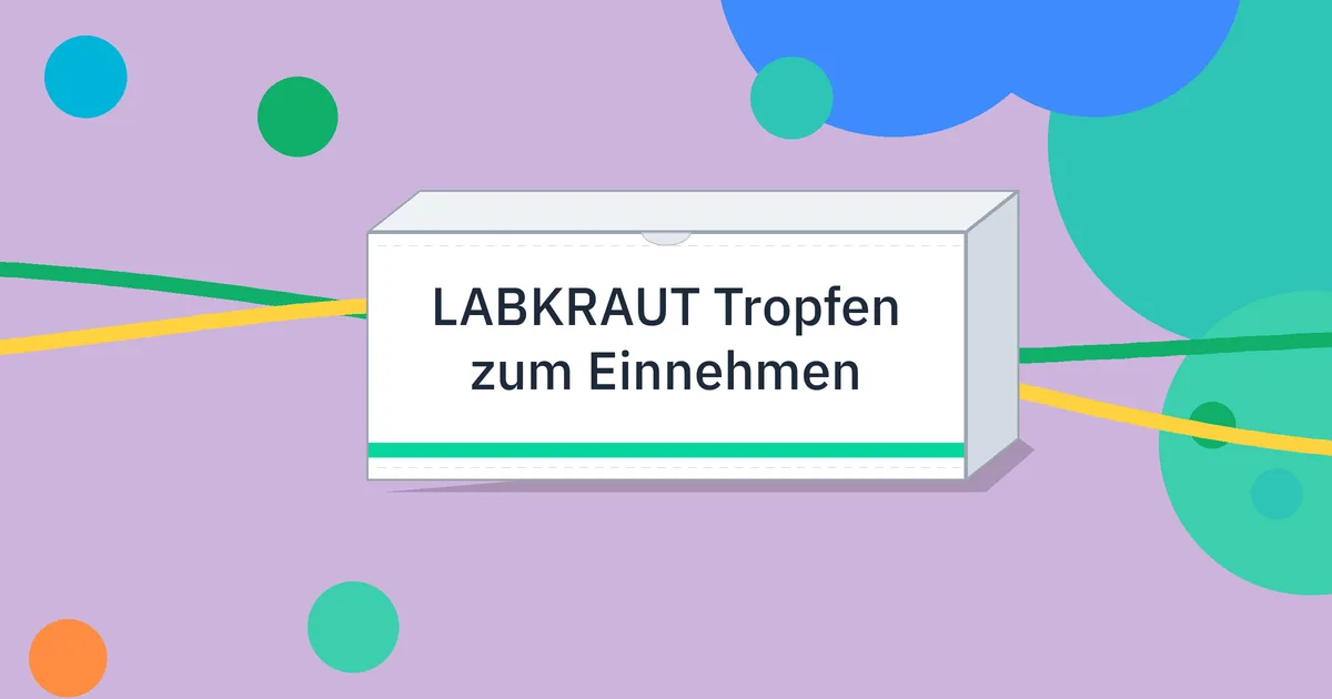 Symbolbild: Packung mit der Aufschrift LABKRAUT Tropfen zum Einnehmen (PZN 11602400) – Verfügbarkeit und Bezug in Apotheken in Frankfurt am Main